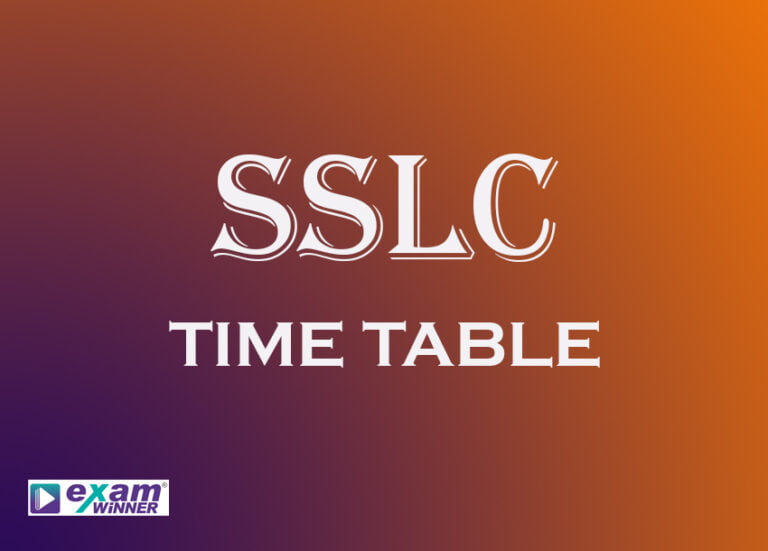 SSLC (Class 10)TIME TABLE OUT - Exam Winner