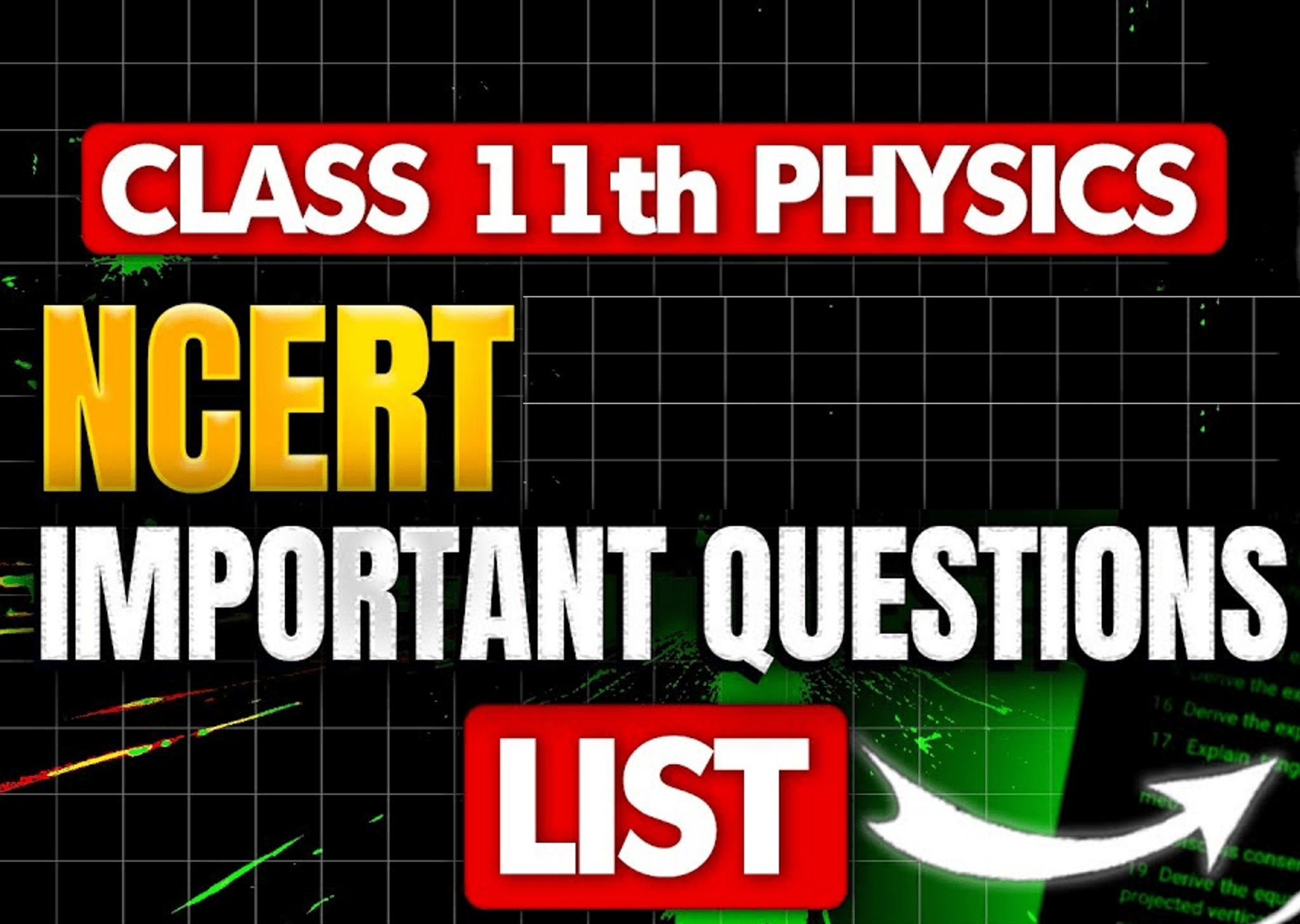 NCERT IMPORTANT QUESTIONS LIST (PLUS ONE PHYSICS) - Exam Winner